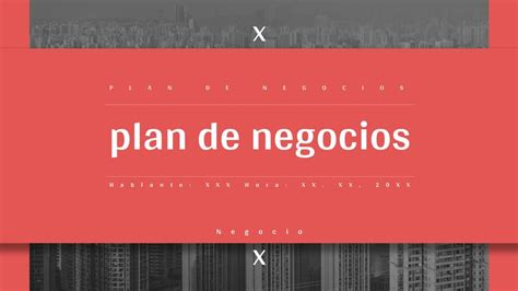 Plan De Negocios En Esquema De Color Rojo Presentación Plantilla Para