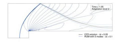 Contours Of Log ρ Cfd Solution Black Rom Solution Blue