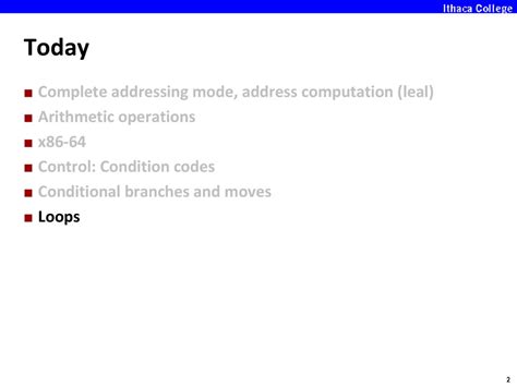 Machine Level Programming V Control Loops Comp 21000 Introduction To
