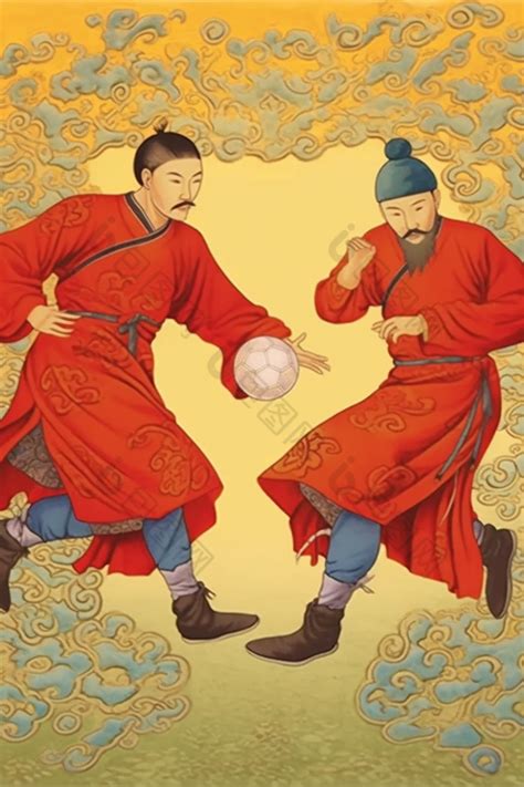 中国蹴鞠插画图片 包图网