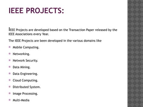 Final Year IEEE Projects For PPT