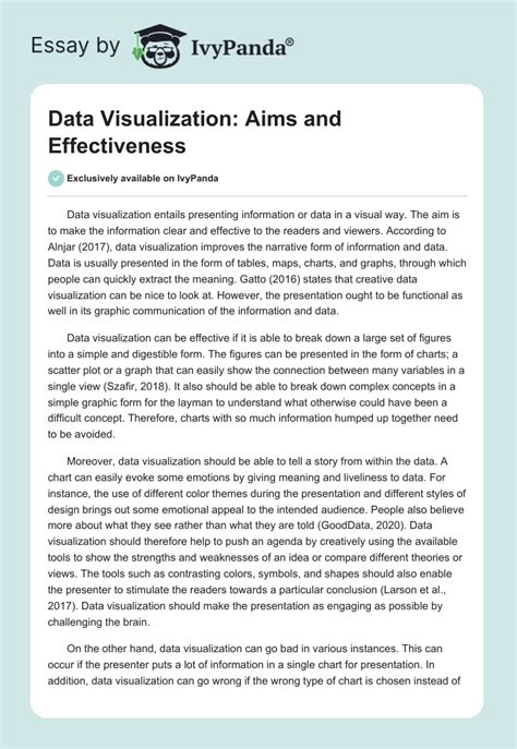 Data Visualization Aims And Effectiveness Words Critical Writing Example