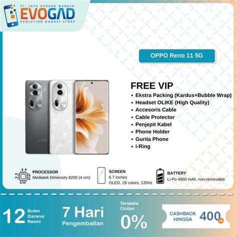 Promo Oppo Reno G Gb Mediatek Dimensity Garansi Resmi Oppo Free Vip Silver
