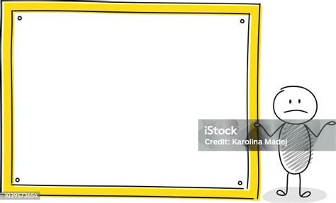 Stickman 빈 화이트 보드를 보여주는 만화 벡터입니다 개념에 대한 스톡 벡터 아트 및 기타 이미지 개념 골인 금융 Istock