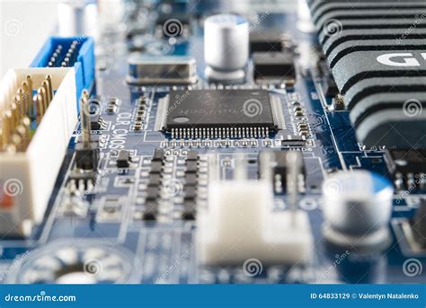 Computer Chip Integrated On Circuit Board Stock Image Image Of Board Technology 64833129
