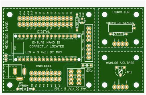 Sensor2 Through Hole Arduino Nano Pcb Electronic Engineering 1442x877 Png Download Pngkit