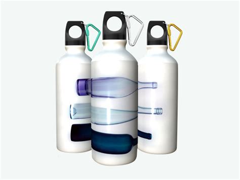 Бутылка фляга для воды "Стекло, бутылка, сочинение" 750 мл. с карабином ...