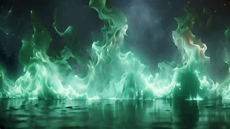 Vivid Green Flame Blazing Against Dark Backdrop Stock Video Video Of