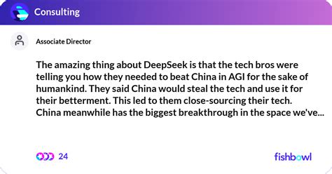 The Amazing Thing About DeepSeek Is That The Tech Fishbowl