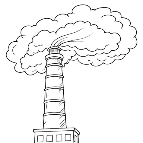A Drawing Of A Smoke Stack With Smoke Coming Out Of It Premium Ai