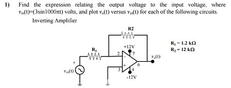 Solved Find The Expression Relating The Output Voltage To