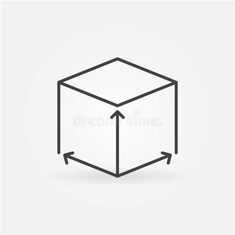 Cube Dimensions Vector Concept Icon In Outline Style Stock Illustration Illustration Of