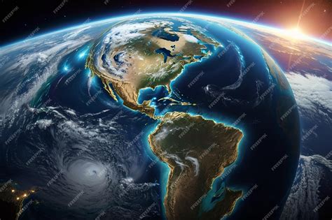 Vista Del Planeta Tierra Desde El Espacio Que Muestra Una Superficie