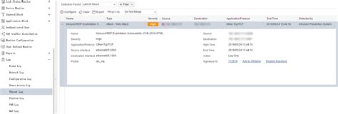 Vulnerability Notification Remote Desktop Services Remote Code Execution Hillstone Networks