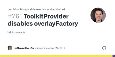 ToolkitProvider Disables OverlayFactory Issue 761 React Bootstrap
