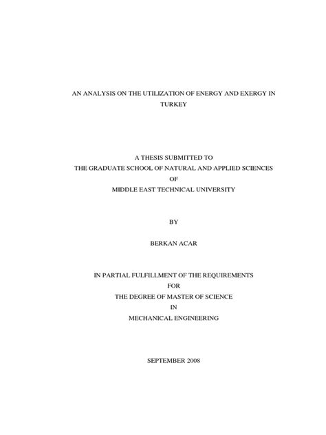 Exergy Analysis Thesis Pdf Exergy Efficient Energy Use