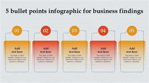 5 Bullet Points Infographic For Business Findings Lct Ss Ppt Template