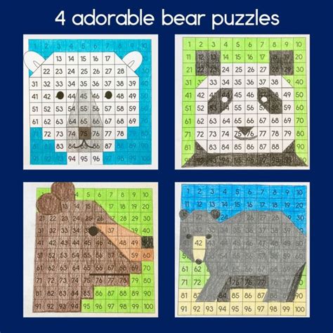 Bears 100s Chart Hundreds Charts 100 Chart Panda Polar Brown And Black Bears Made By Teachers