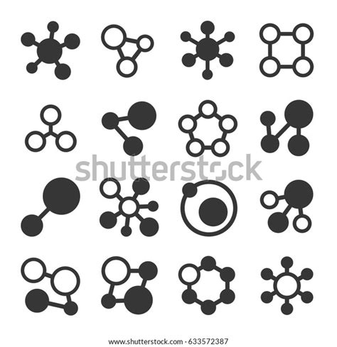 흰색 배경에 격리된 분자 아이콘벡터 스톡 벡터로열티 프리 633572387 Shutterstock