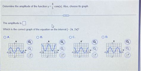 Solved Determine The Amplitude Of The Function Y 45cos X