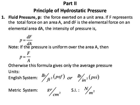 Hydrostatic Pressure Formula And Sample Problems