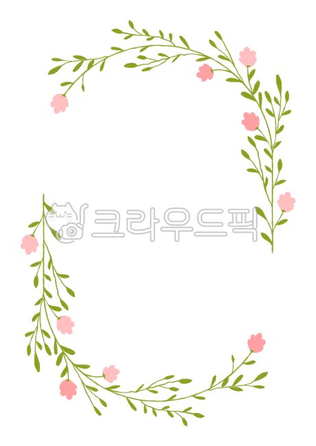 꽃테두리 꽃편지지 꽃프레임 테두리 액자틀 사진이미지일러스트캘리그라피 추야작가