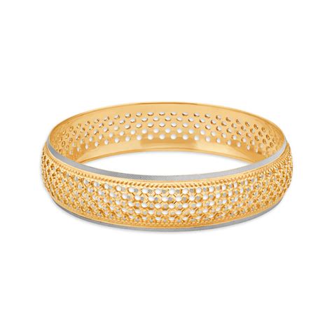 Buy Scintillating Yellow Gold Circular Matrix Bangle At Best Price Tanishq Us