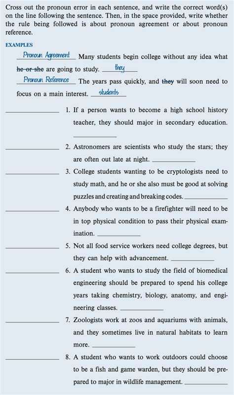 Cross Out The Pronoun Error In Each Sentence And