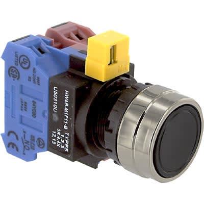 IDEC Corporation HW B M F B Pushbutton HW Series Metal Bezel Flush Non Illum NO NC