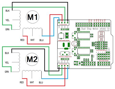 arduino dual driver shield w 6 wire unipolar motor robot parts