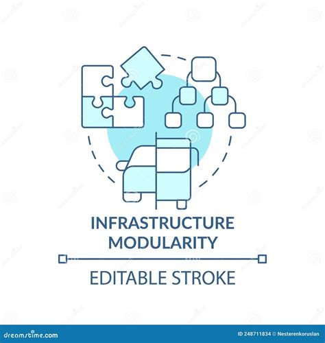 Infrastructure Modularity Blue Gradient Concept Icon Cartoon Vector