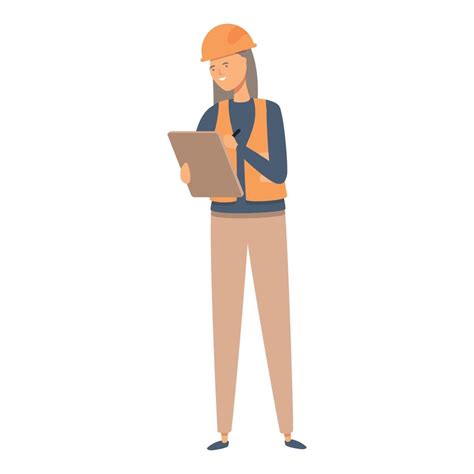 Write Engineer Icon Cartoon Vector Female Industry 14824692 Vector Art At Vecteezy