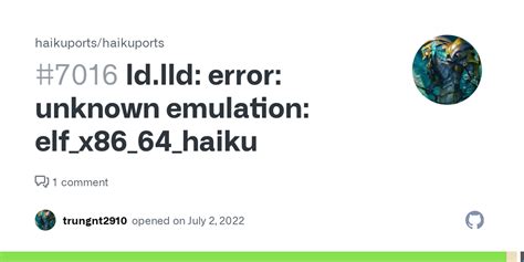 ld lld error unknown emulation elf x86 64 haiku · issue 7016 · haikuports haikuports · github