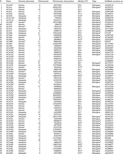 Box H Aca Rna Related Genes In Human Download Table
