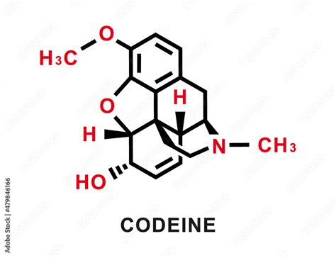 Codeine Chemical Formula Codeine Chemical Molecular Structure Vector Illustration Stock Vector