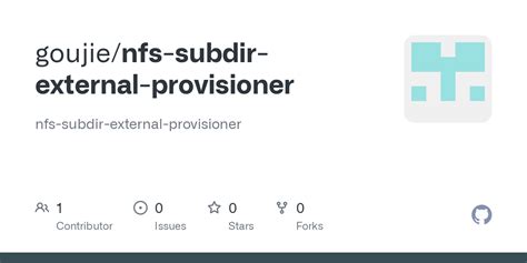 github goujie nfs subdir external provisioner nfs subdir external