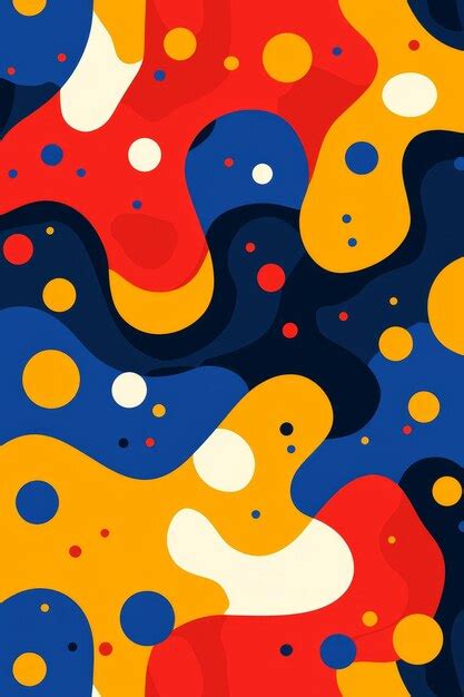 Abstract Colorful Swirls And Dots Pattern Background Premium Ai