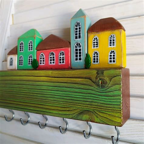 Ключница с домиками в интернет магазине на Ярмарке Мастеров Ключницы настенные Москва