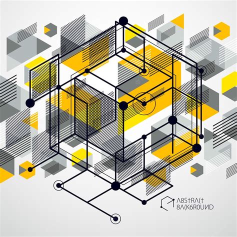 Premium Vector Vector Of Abstract Geometric 3d Cube Pattern And Yellow Background Layout Of