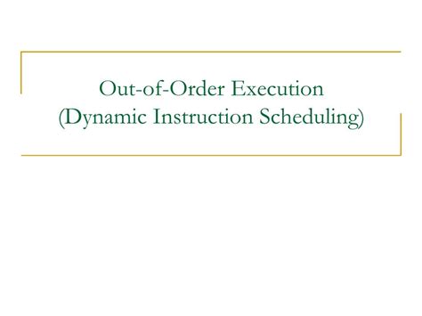 Ppt Computer Architecture Out Of Order Execution Ii Powerpoint