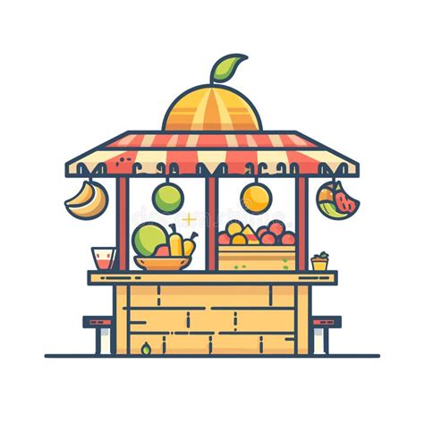 Small Fruit Stand Colorful Market Cart Hanging Fruits Produce Display