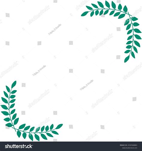 Leaf Corner Border Hand Drawn Floral Stock Illustration 2192568861