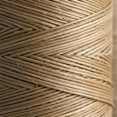 Tightly Wrapped Bundle Of Natural Brown Twine Arranged In A Diagonal