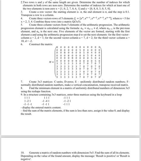 Solved Two Rows X And Y Of The Same Length Are Given Chegg