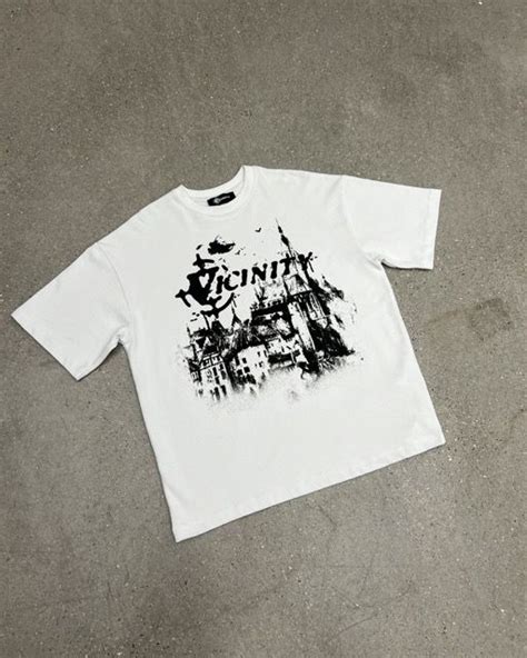 Vicinity Haunted House Tee White Clothes Design Black Men Fashion Swag Tee Design