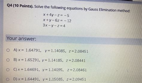 Solved Q Points Solve The Following Equations By Chegg Com