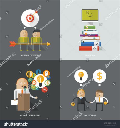 Set Flat Design Concept Images Infographics Stock Vector Royalty Free Shutterstock
