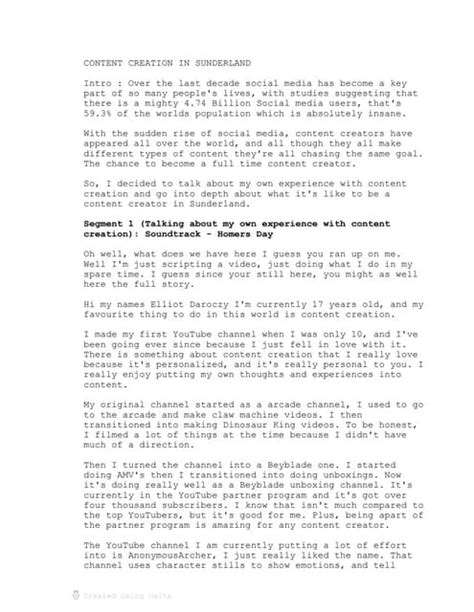 script my script creative industry response 1 pdf