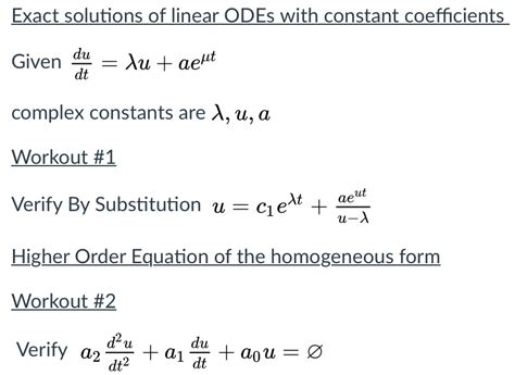 Solved Exact Solutions Of Linear Odes With Constant