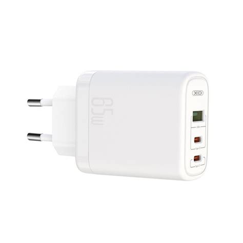 Incarcator 220V XO 65W 2xUSB C USB A 5A CE04 Alb EMAG Ro